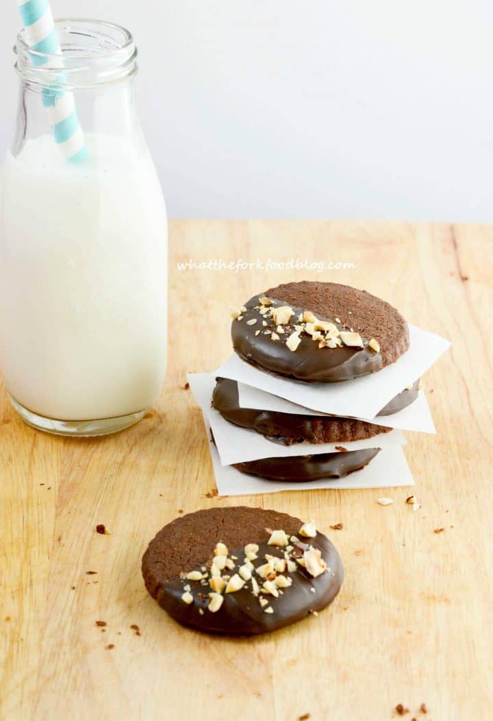 Gluten Free Chocolate Hazelnut Shortbread Cookies - What the Fork