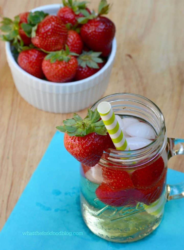 Strawberry Moscato Wine Spritzer - What the Fork