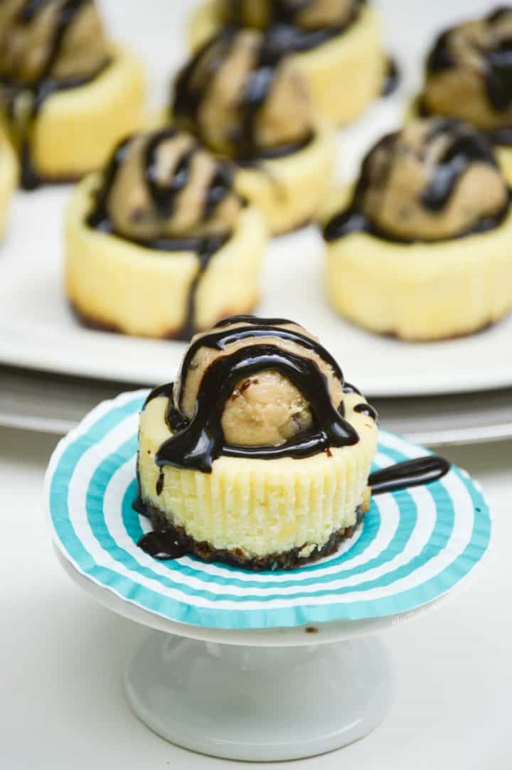 Gluten Free Chocolate Chip Cookie Dough Mini Cheesecakes - What the Fork