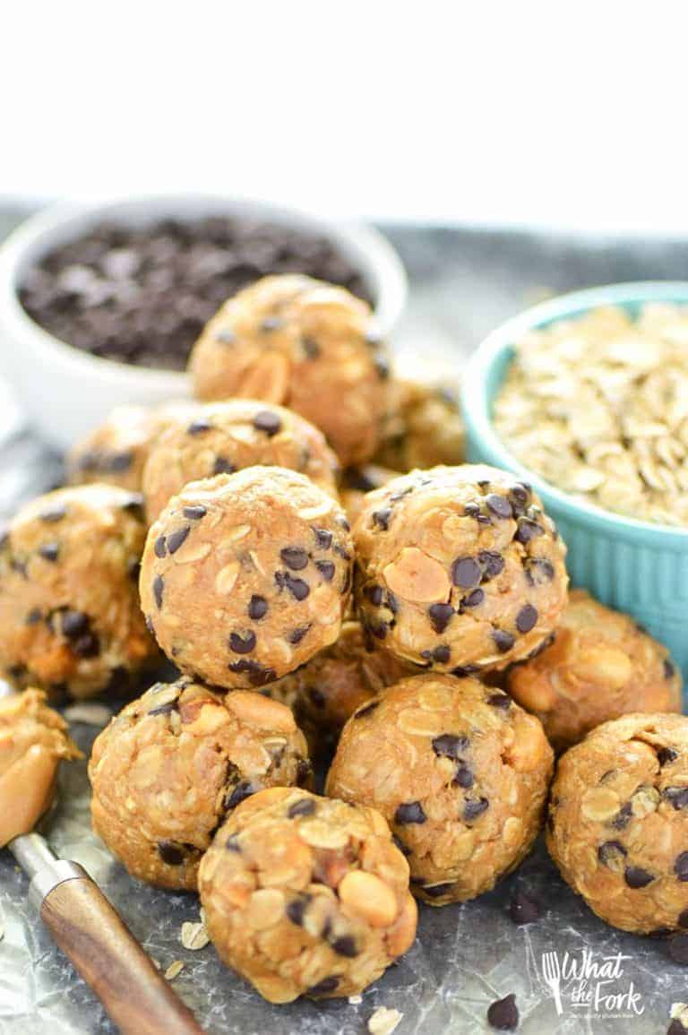 No-Bake Chocolate Chip Breakfast Balls - What the Fork