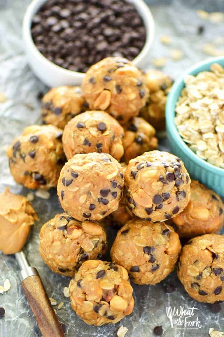 No-Bake Chocolate Chip Breakfast Balls - What the Fork
