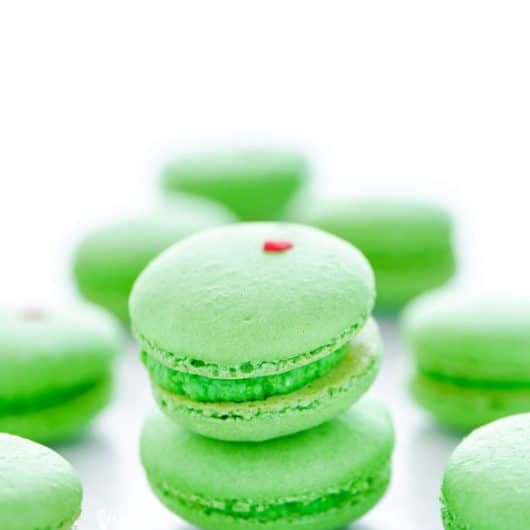 Grinch Heart Macarons - What the Fork