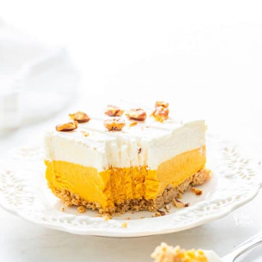 Gluten Free Pumpkin Lush Cake (No Bake Dessert) - What the Fork