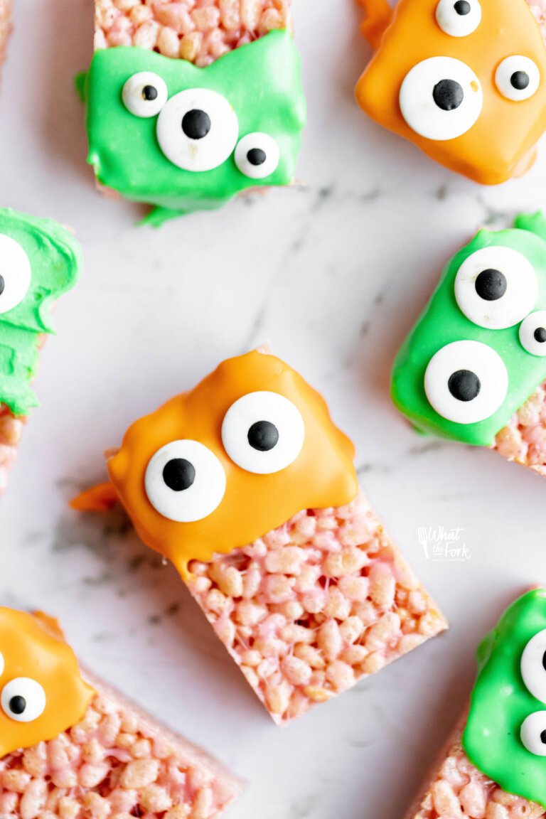Easy Recipe for Monster Halloween Rice Krispie Treats - What the Fork